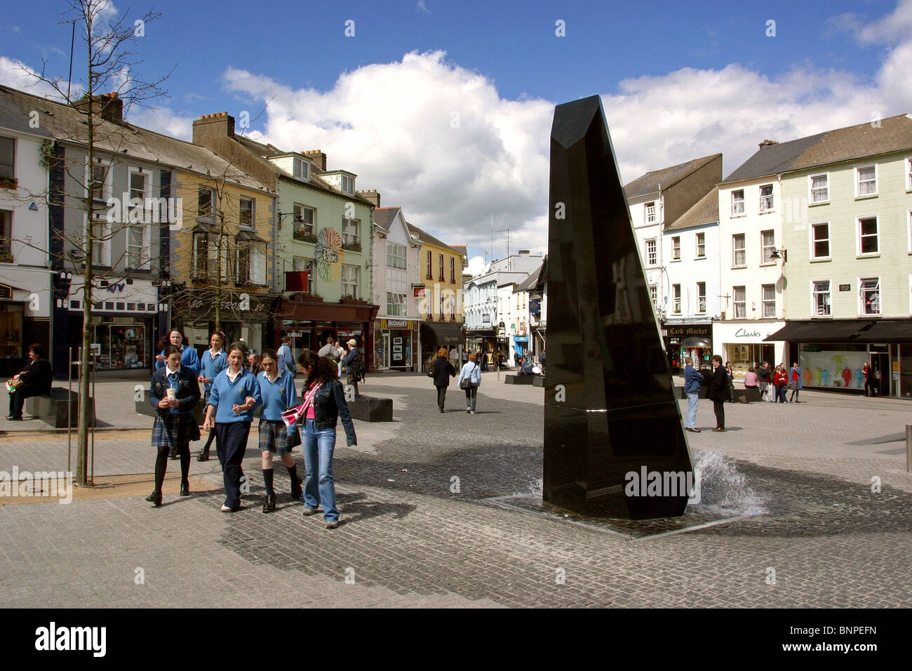 Ireland, Waterford, John Roberts Square obelisk fountain Stock Photo ...