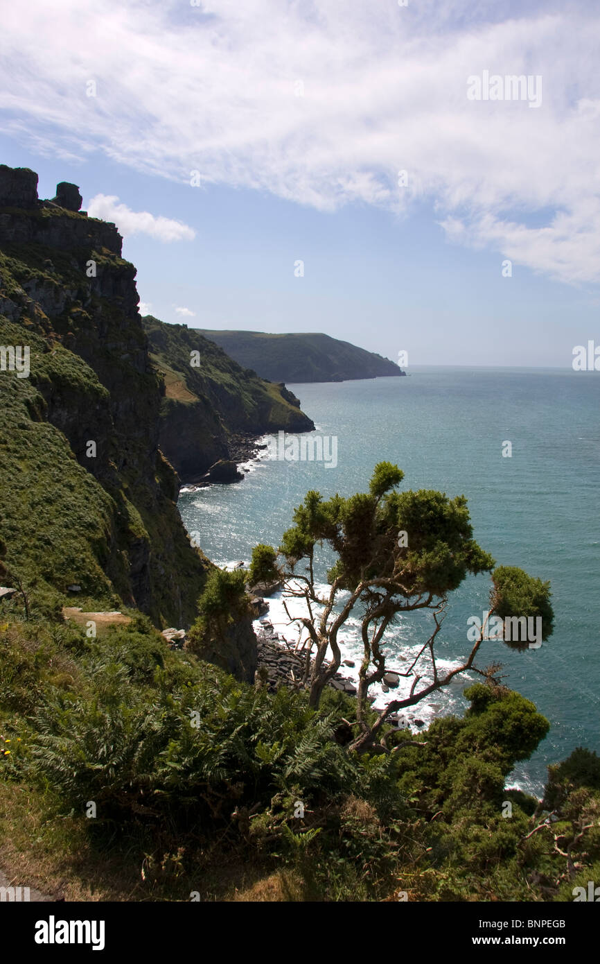 Coastline at the valley of the rocks in Exmoor national park Stock ...