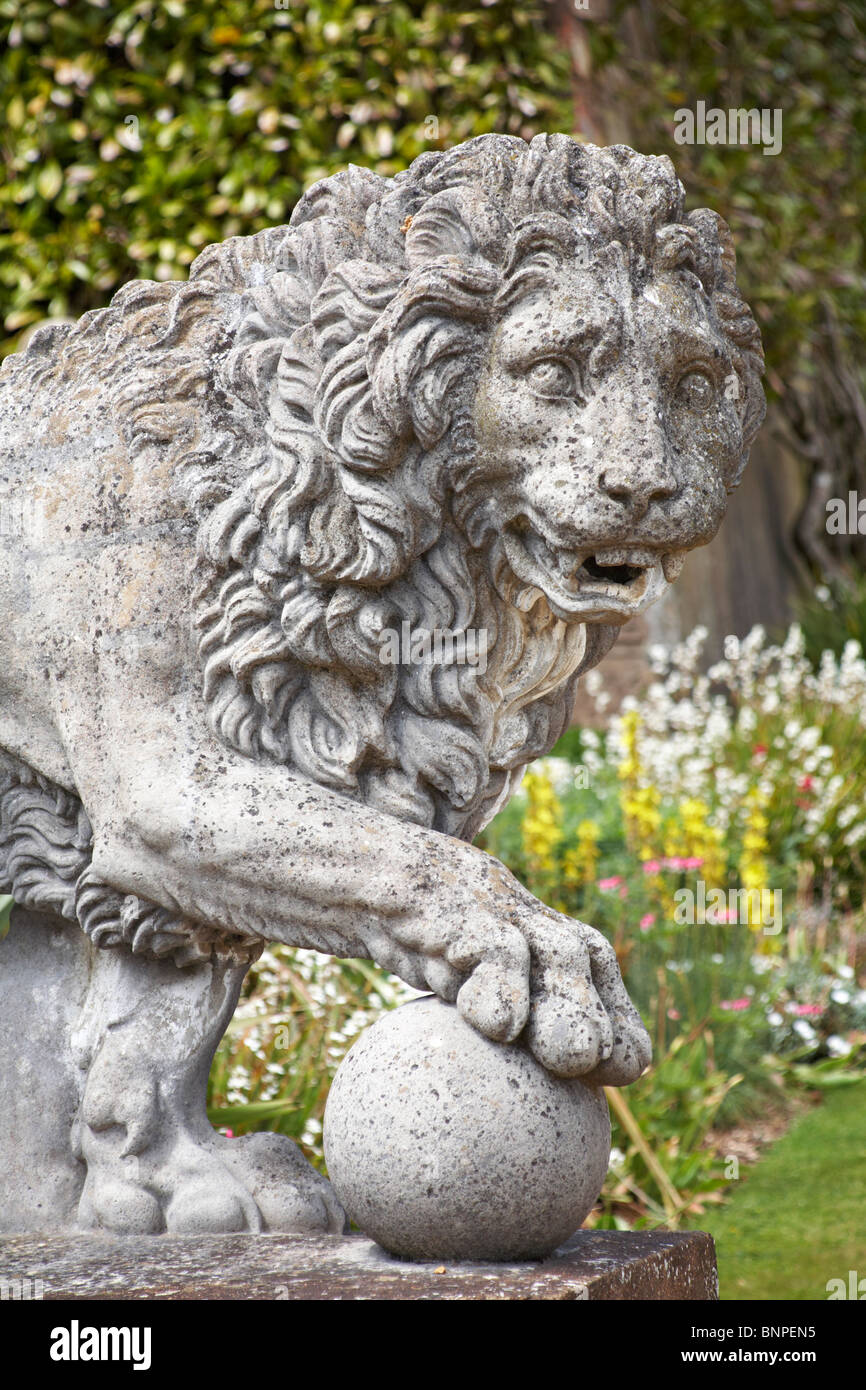 close up of Lion statue in the grounds of Osborne House, Isle of Wight ...
