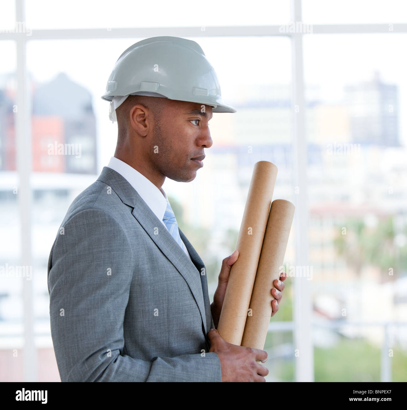 Portrait of a serious male architect Stock Photo - Alamy
