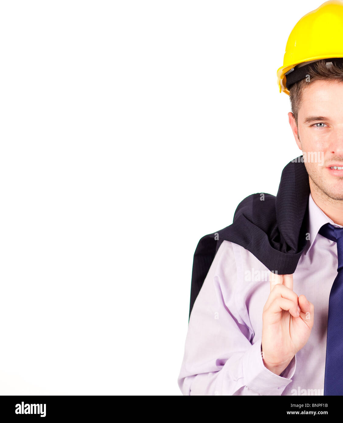 construction woker smiling Stock Photo - Alamy