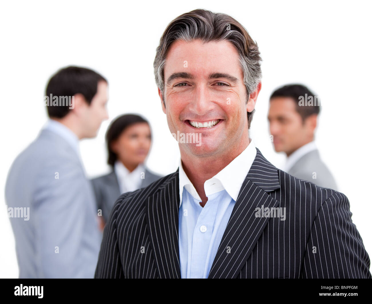 Charming businessman working at a computer Stock Photo - Alamy