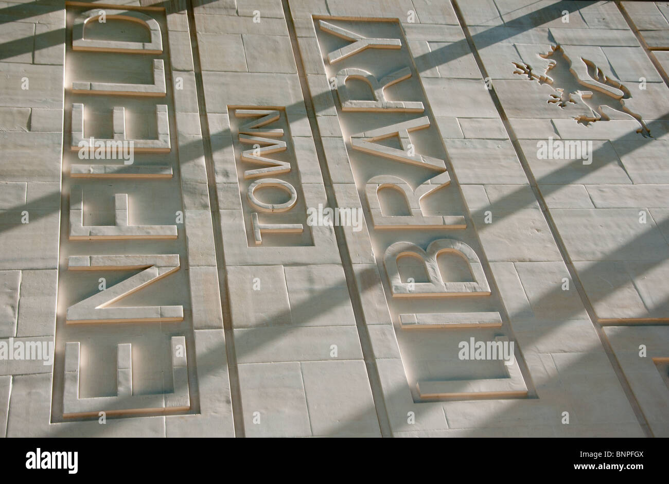 The newly built Enfield town library commemorative wall plaque Stock ...