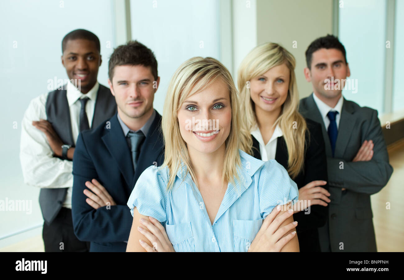 Business people headed by a woman Stock Photo - Alamy