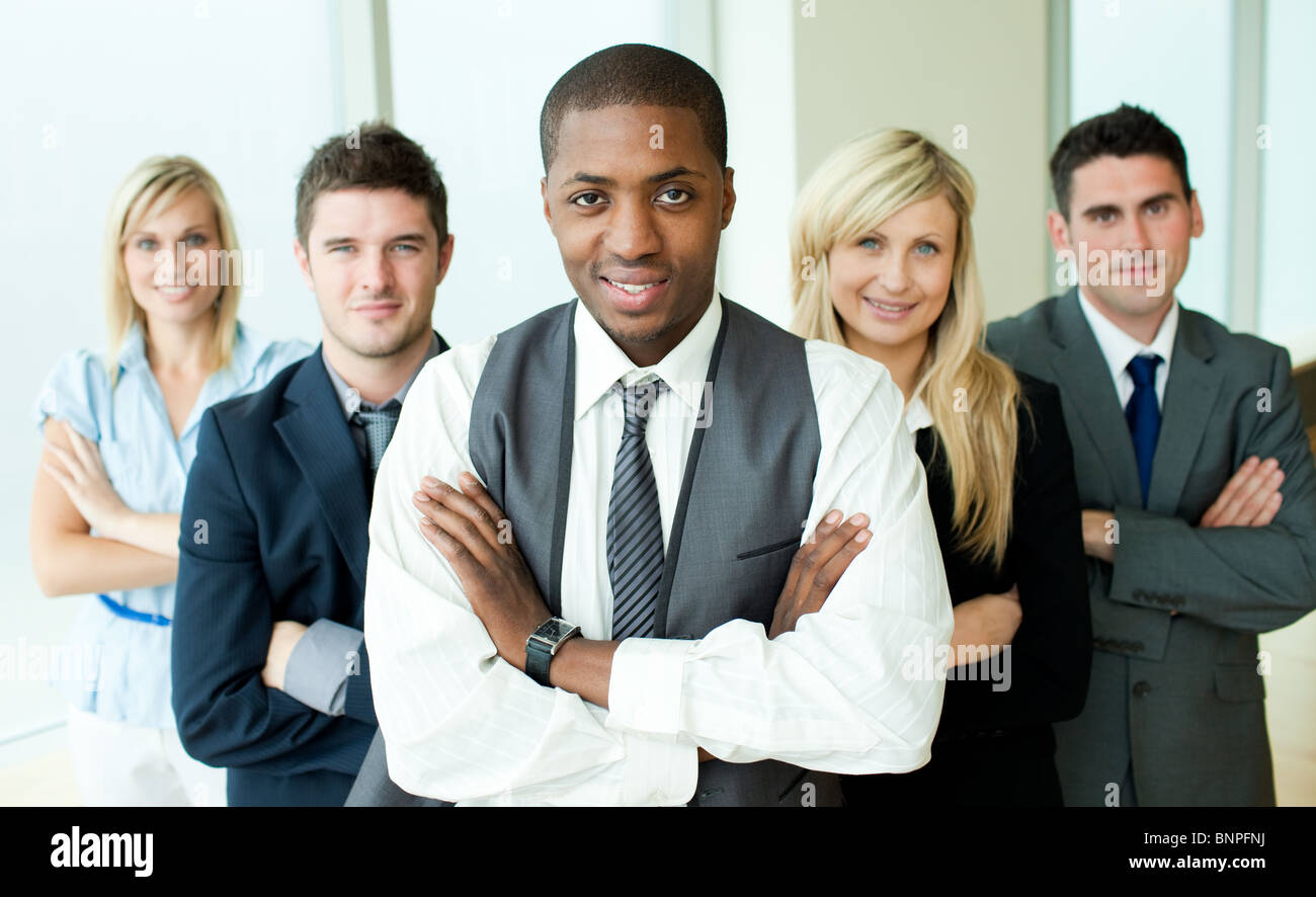 Business people headed by a man Stock Photo - Alamy