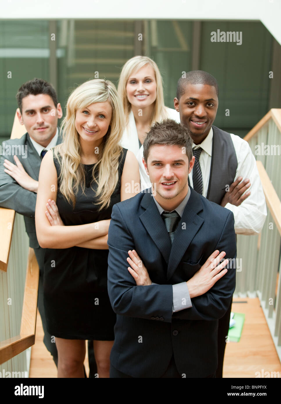 Business team in a stairs Stock Photo - Alamy