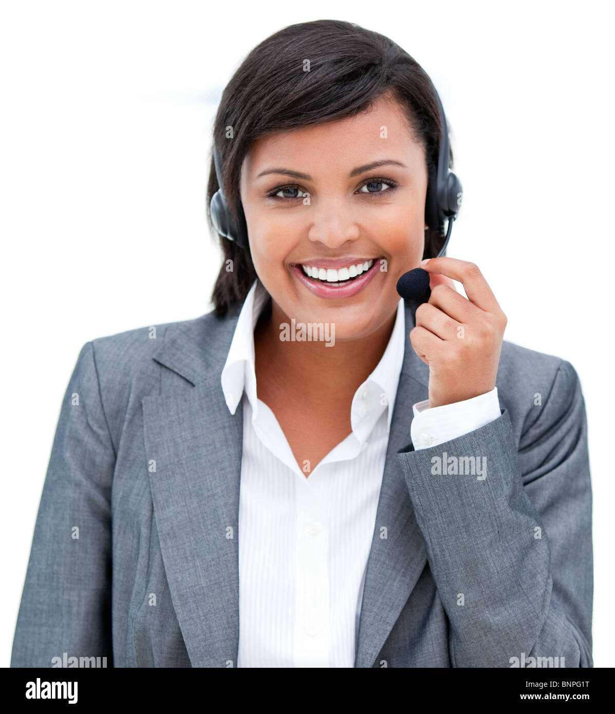 Portrait of an customer agent at work Stock Photo - Alamy