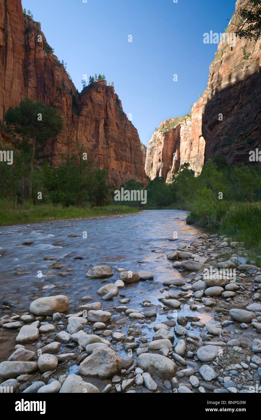 Zion Canyon National Park, Utah, USA - the Virgin River downstream of ...
