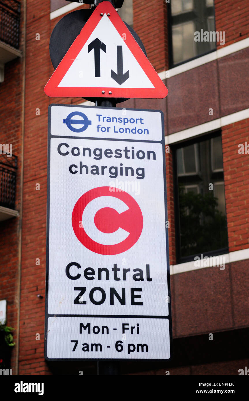 Congestion Charging sign in Victoria, London, England, UK Stock Photo ...