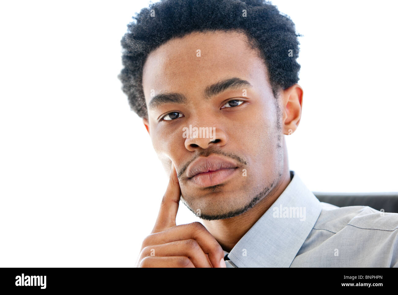 Portrait of a curious businessman Stock Photo - Alamy