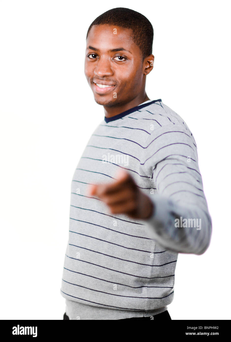 Man pointing outwards Stock Photo - Alamy