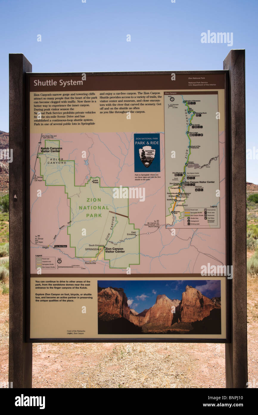 Zion Canyon National Park, Utah, USA - at Springdale southern entrance ...