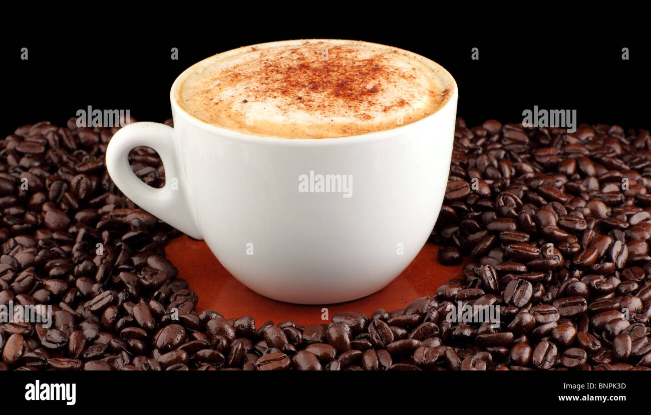 Morning coffee with Beans Stock Photo - Alamy
