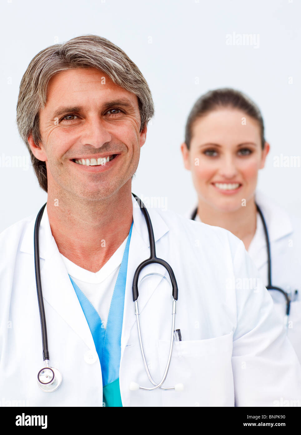Portrait of two nice doctors Stock Photo - Alamy