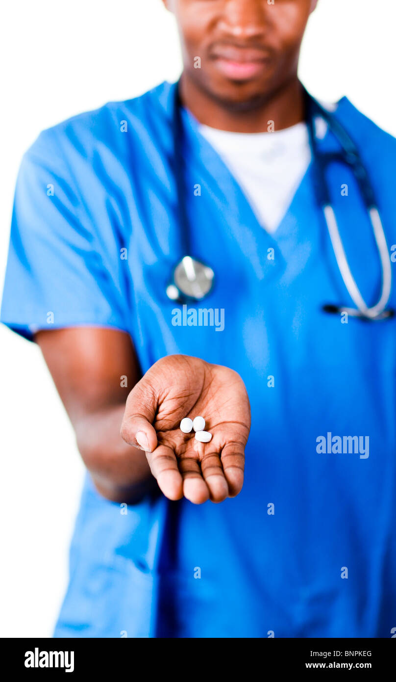 Serious black doctor finger hi-res stock photography and images - Alamy