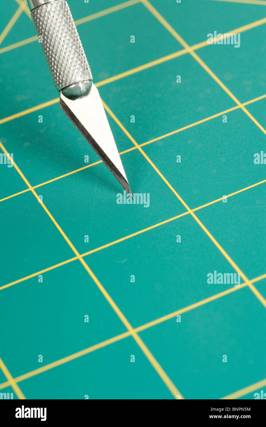 Cutting Mat and Knife close up Stock Photo - Alamy