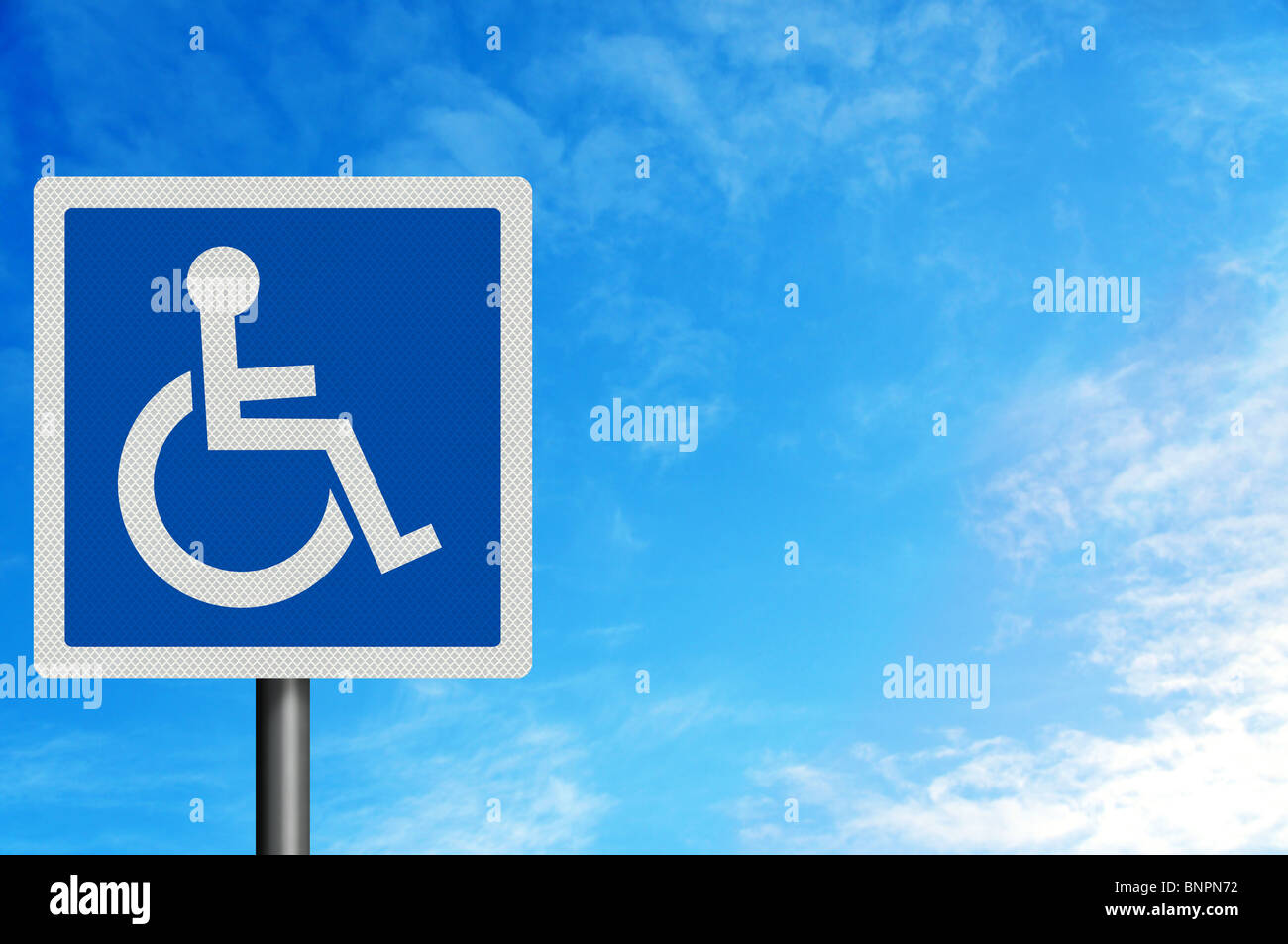 Photo realistic metallic reflective 'disabled' sign, with space for ...