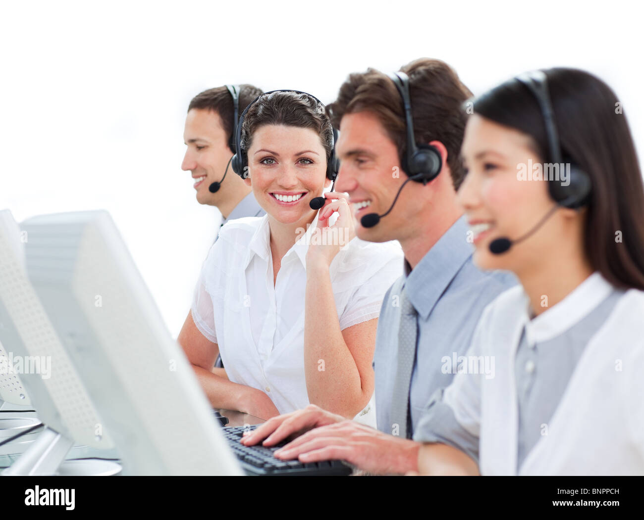 Beautiful female telemarketing customer hi-res stock photography and ...