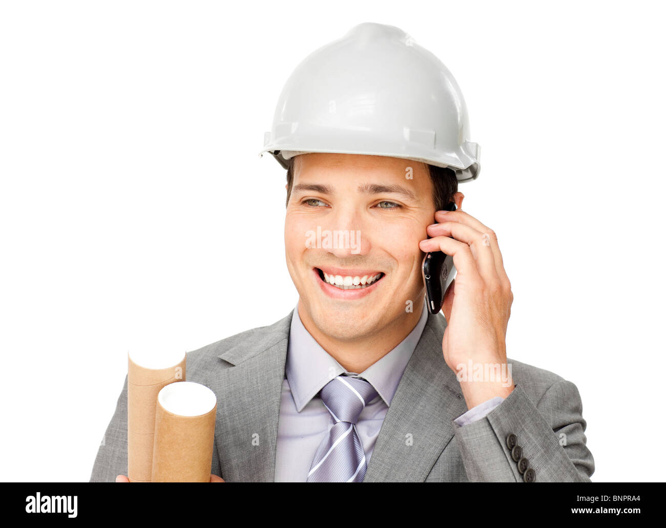 Charming architect talking on the phone Stock Photo - Alamy Charming architect talking on the phone Stock Photo - Alamy