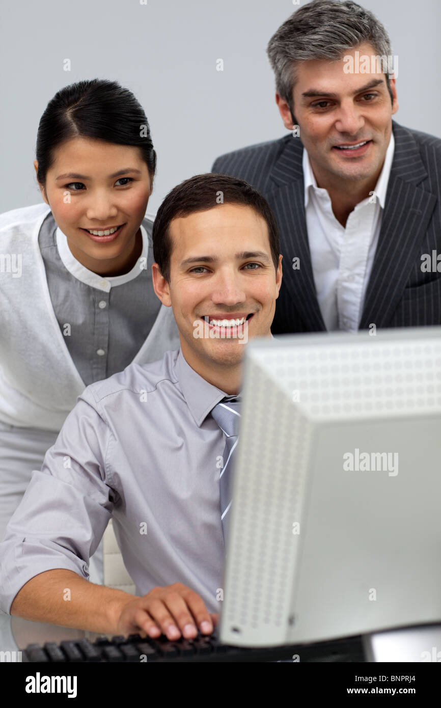 Diverse business partners working together Stock Photo - Alamy