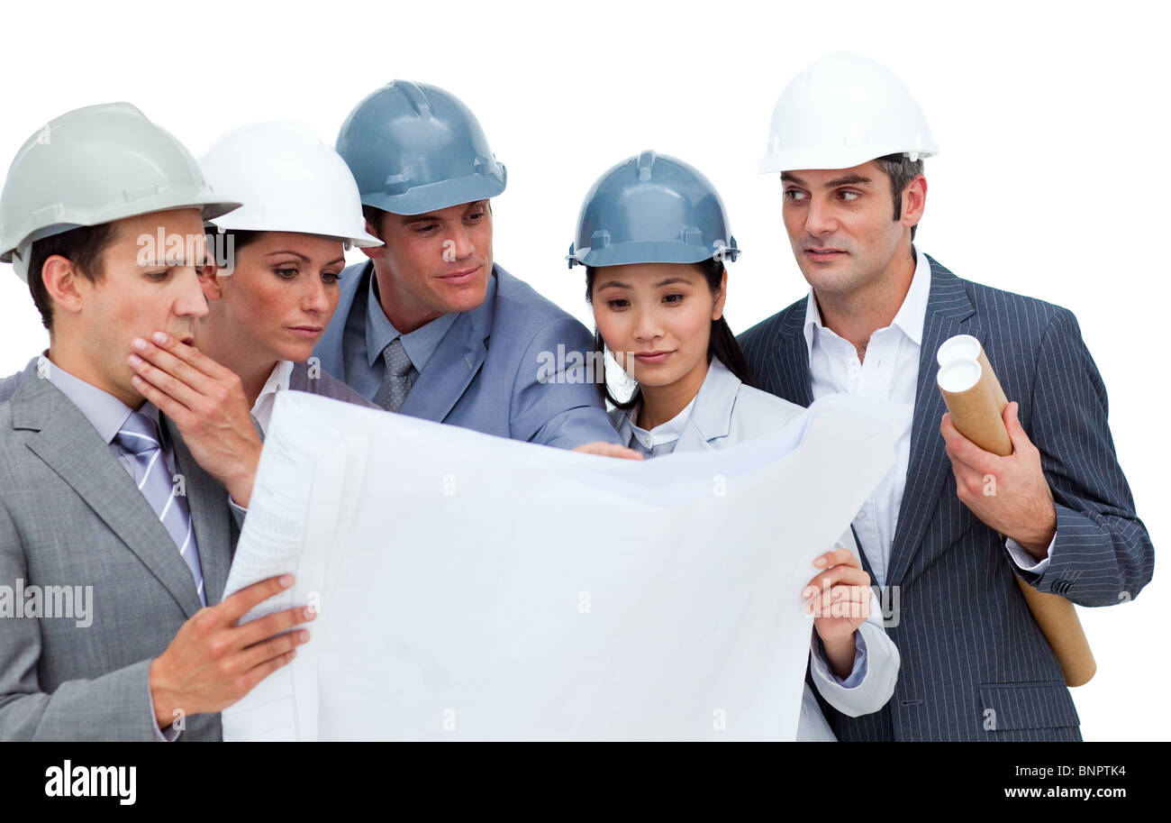 Diverse architect team talking together Stock Photo - Alamy