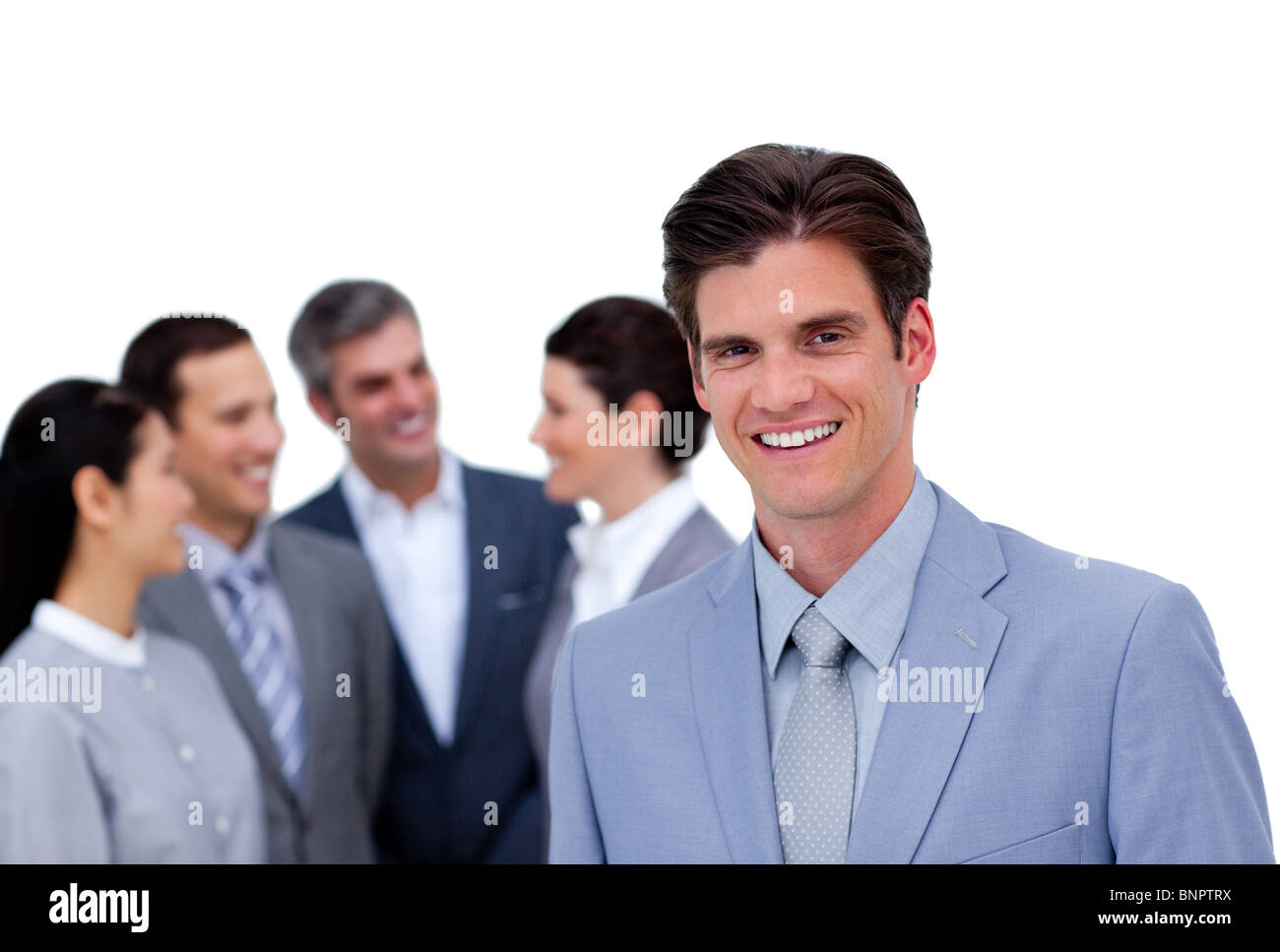 Diverse international business team working together Stock Photo - Alamy