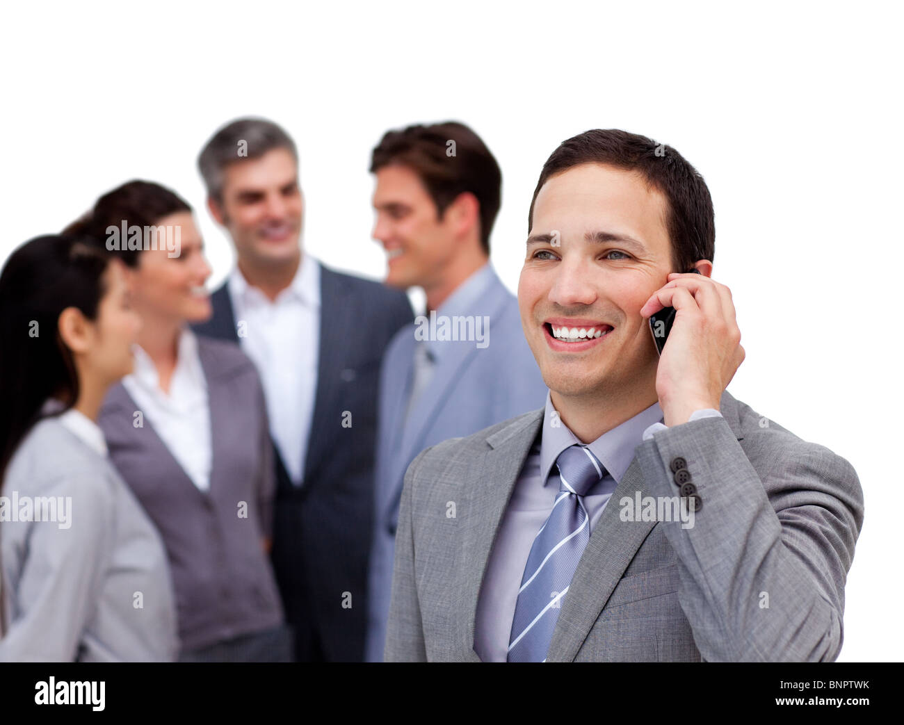 Portrait of an united business team working together Stock Photo - Alamy