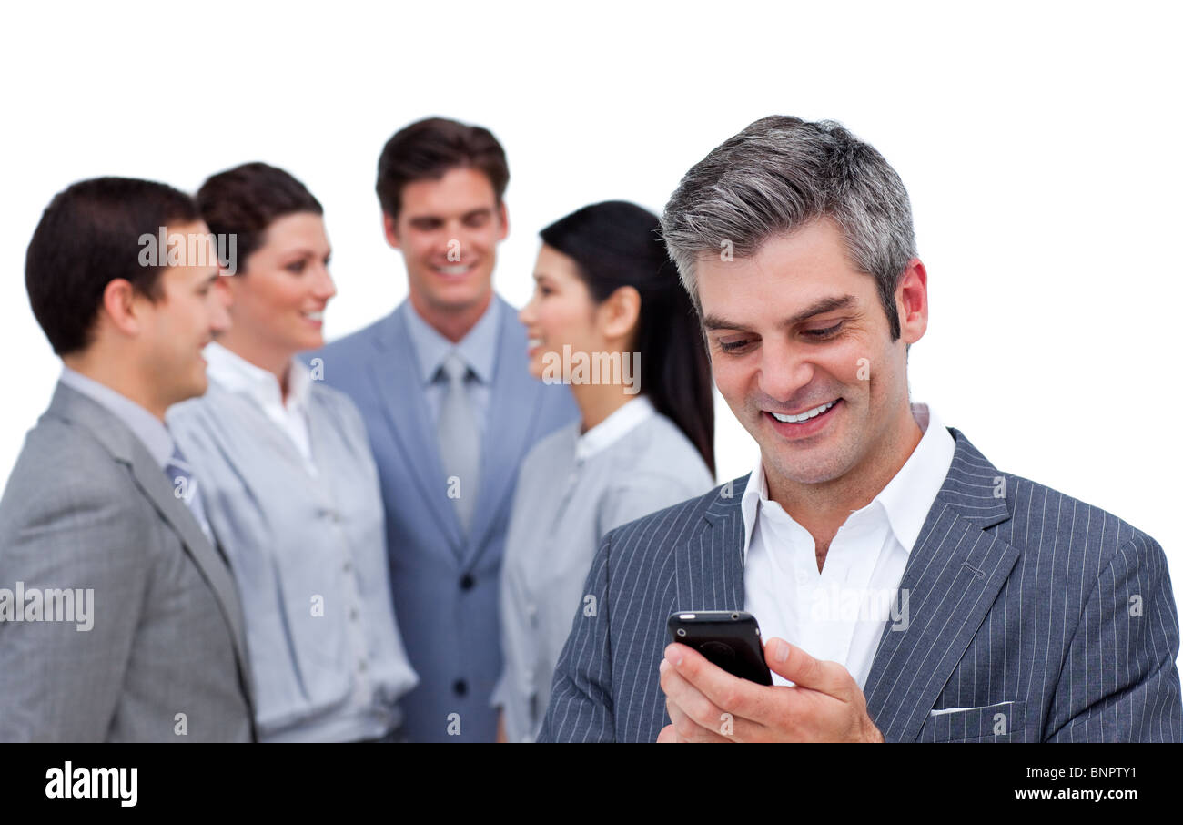 Portrait of a cute business team working together Stock Photo - Alamy