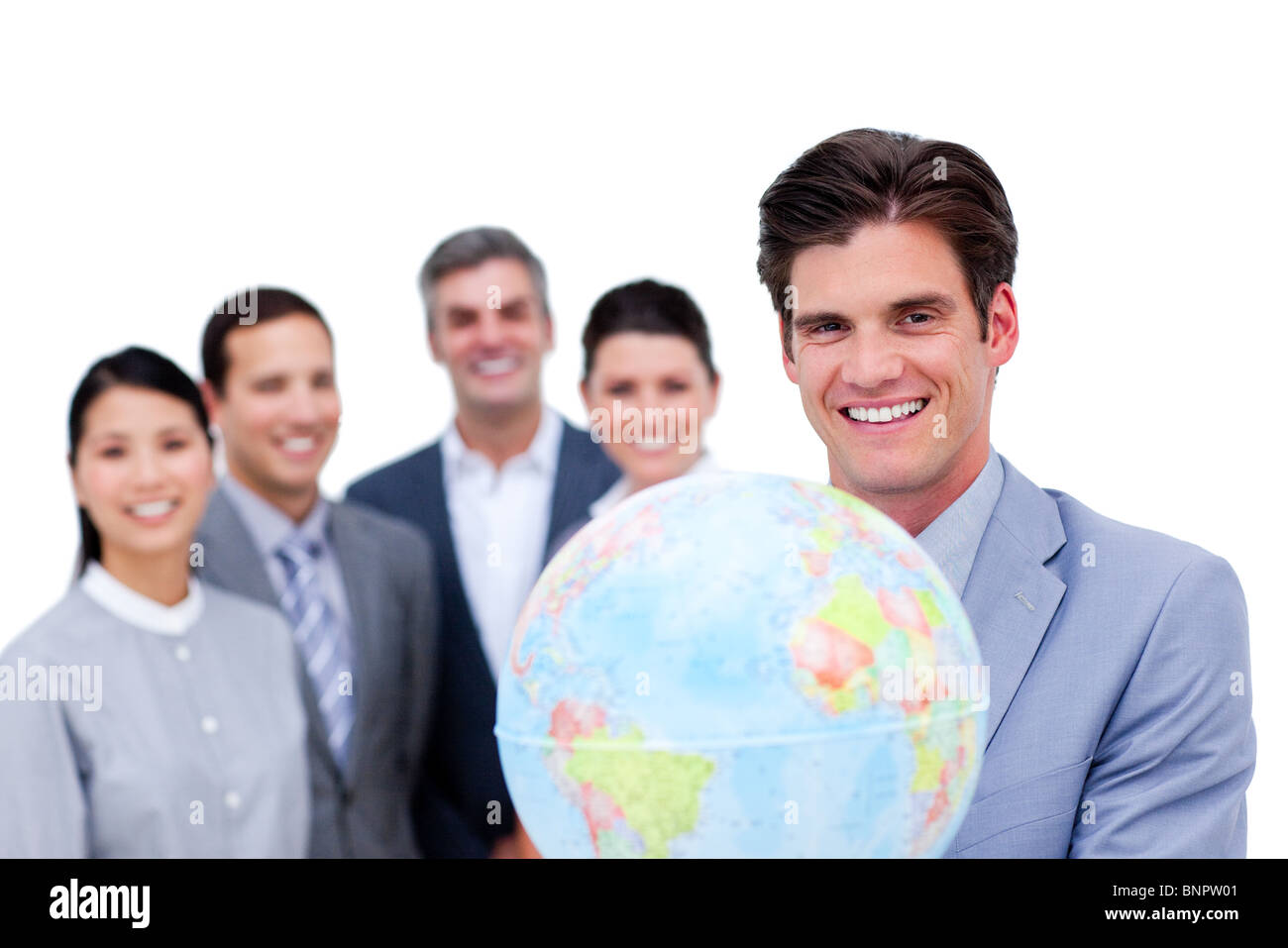 Portrait of an professional business team working together Stock Photo ...