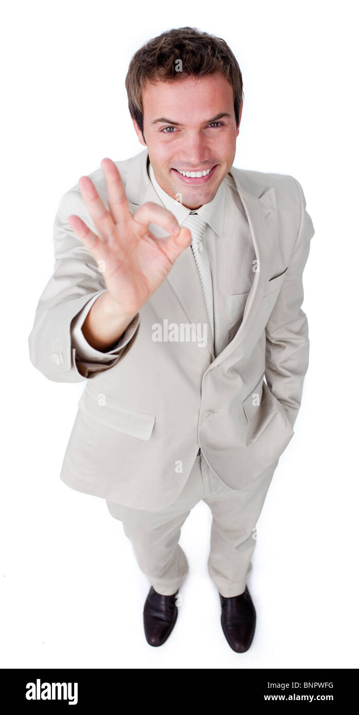 Self-assured attractive businessman pointing at the camera Stock Photo ...