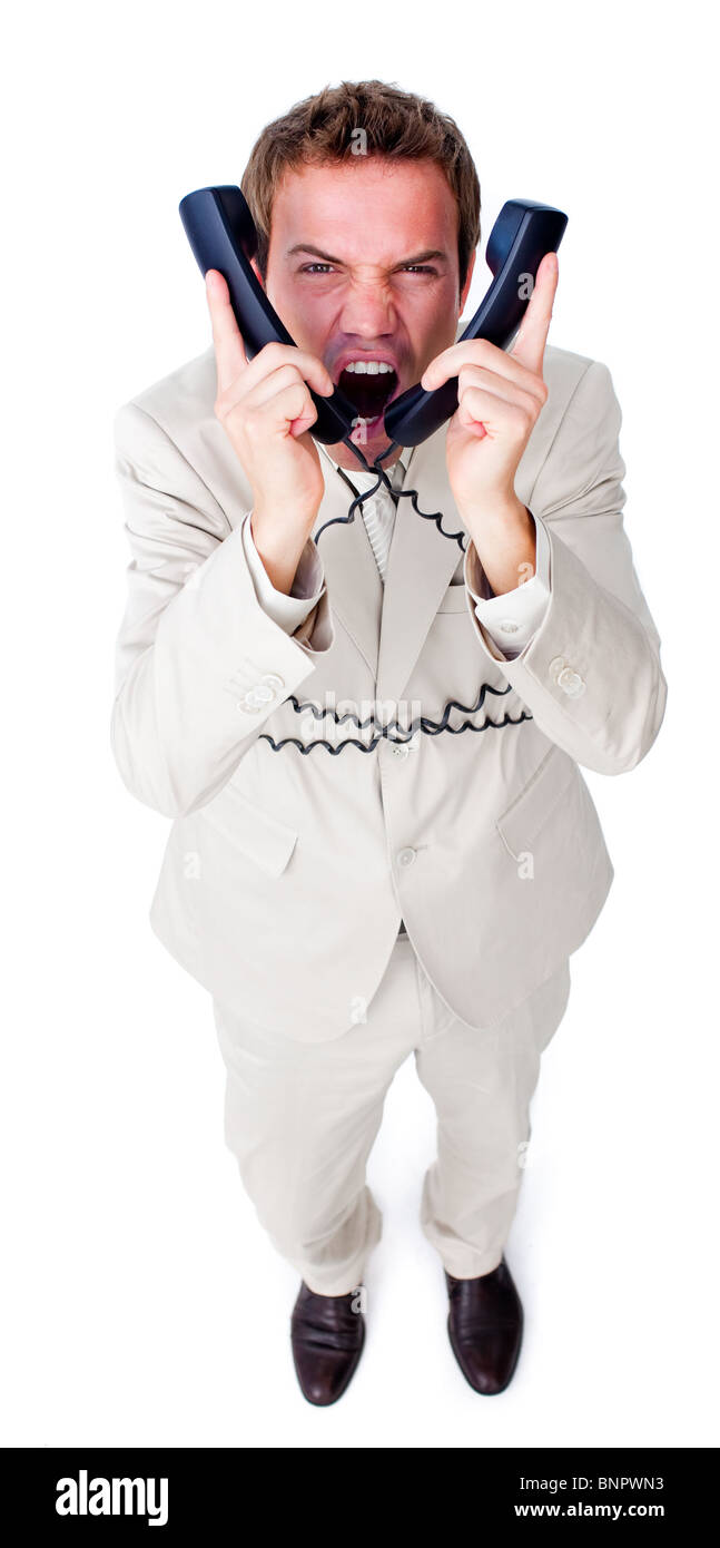 Phone call stress business Cut Out Stock Images & Pictures - Alamy