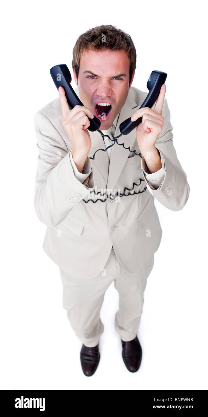 Male businessman having a phone call Stock Photo - Alamy