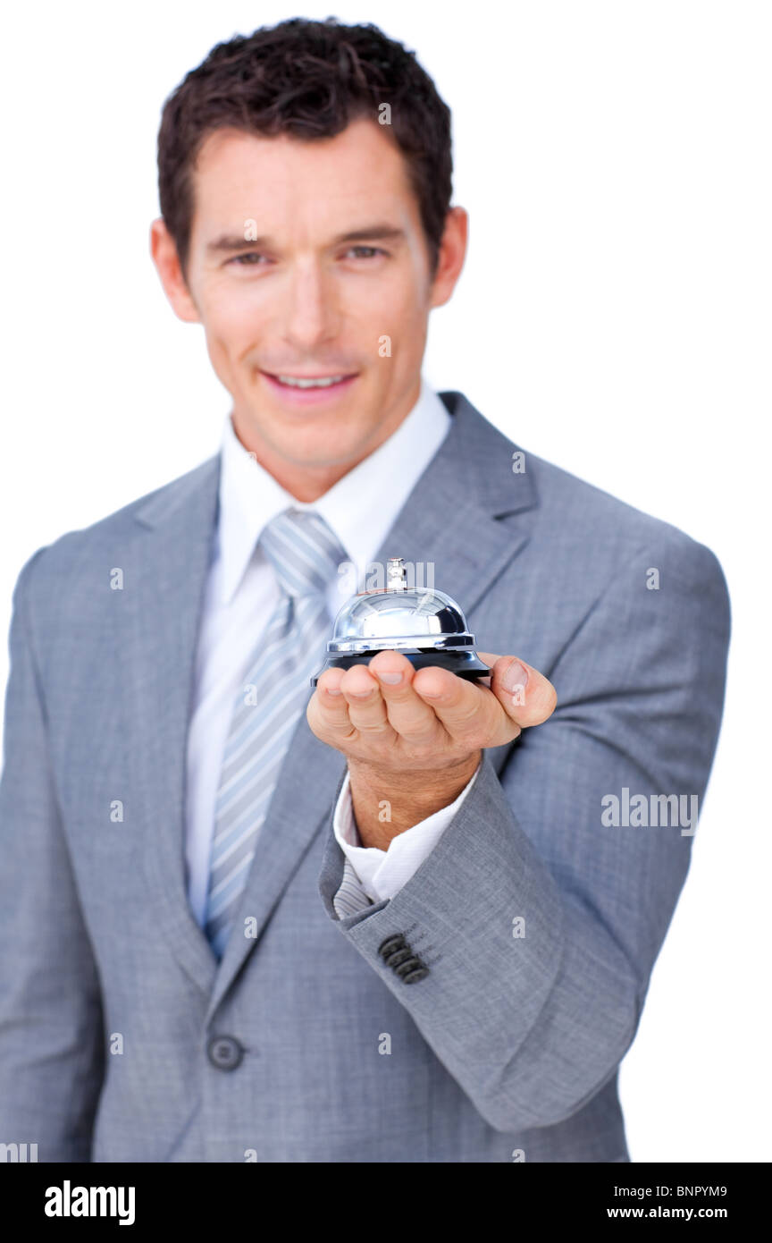 Businessman holding bell hi-res stock photography and images - Alamy