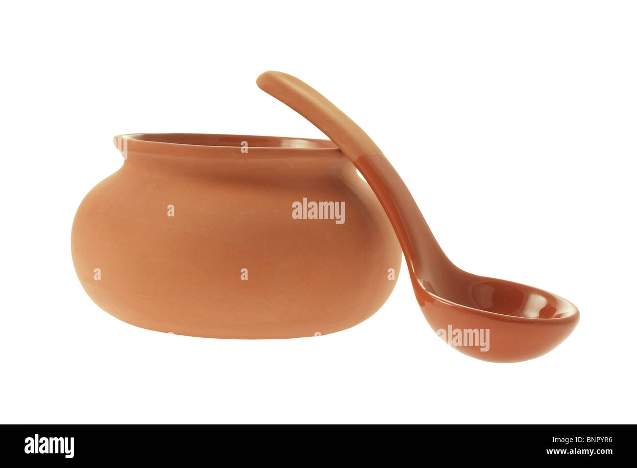 Clay Pot and Ladle Stock Photo - Alamy
