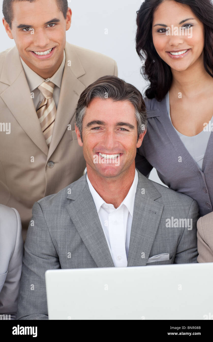 Business team working in office together Stock Photo - Alamy