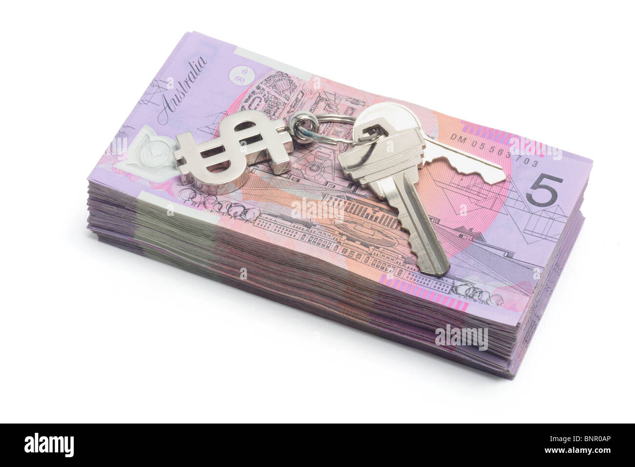 Stack of Banknotes and Keys Stock Photo - Alamy