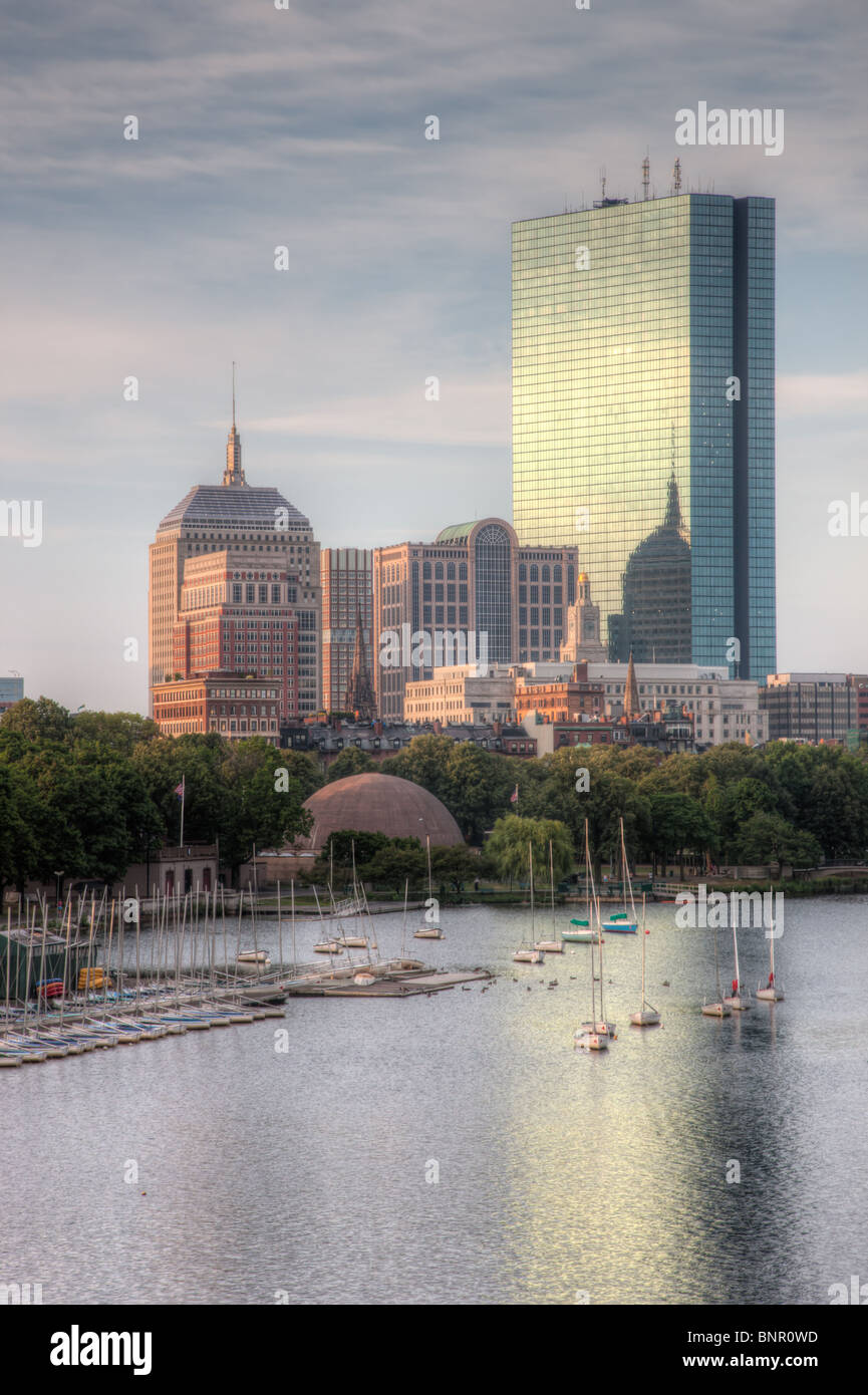 The Boston skyline including the John Hancock building, as seen over ...
