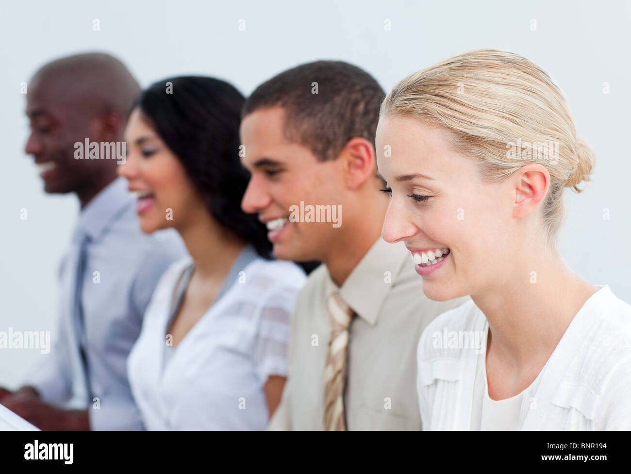 Presentation of a business team at work Stock Photo - Alamy