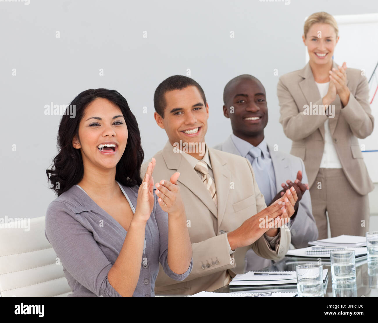 Business people at a presentation Clapping Stock Photo - Alamy