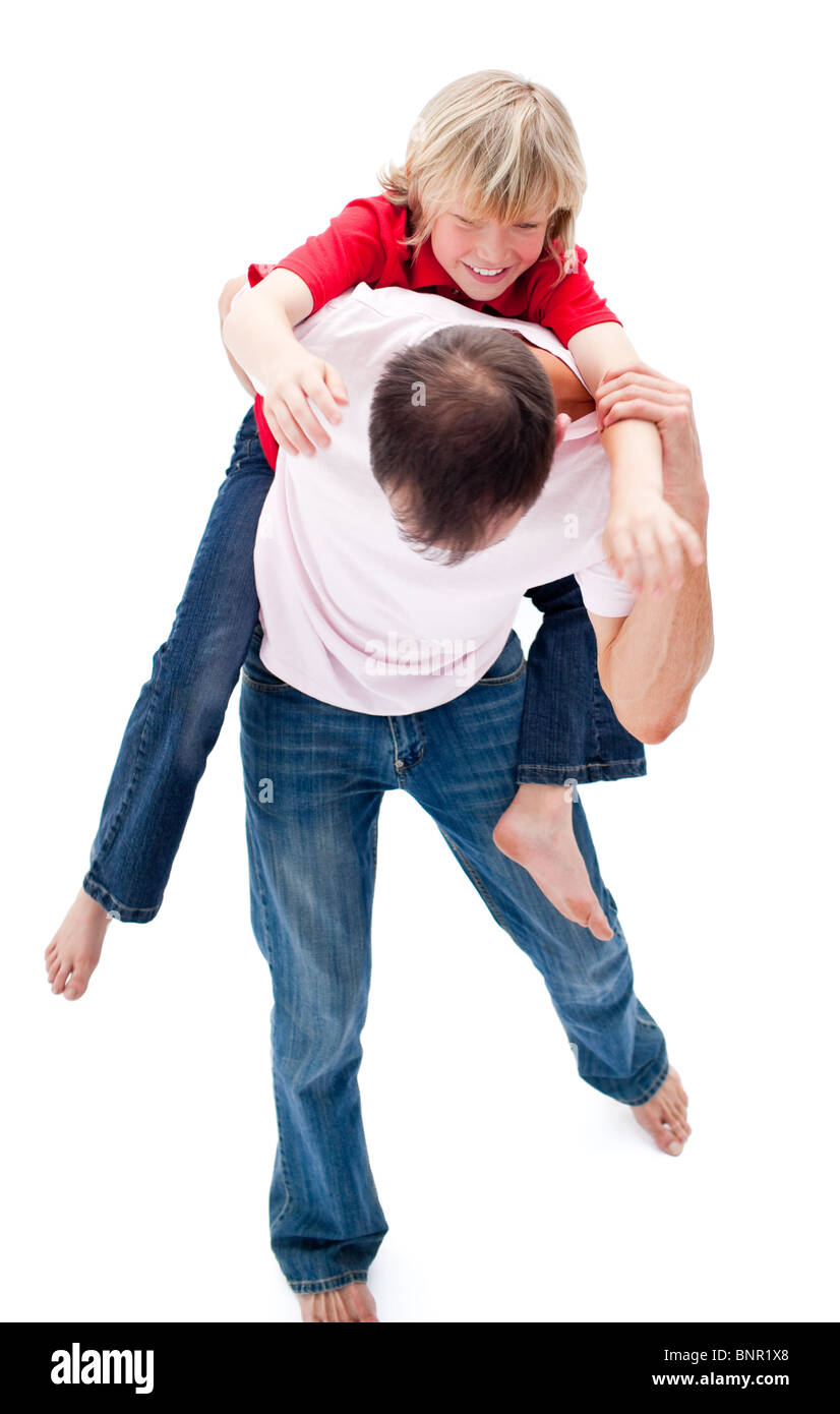 Father child father son caucasian male kid man Cut Out Stock Images ...