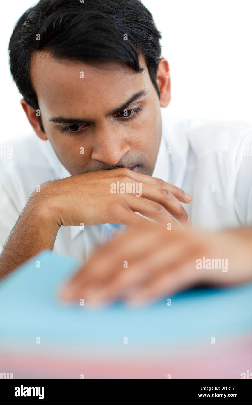 Anxious businessman in the office Stock Photo - Alamy