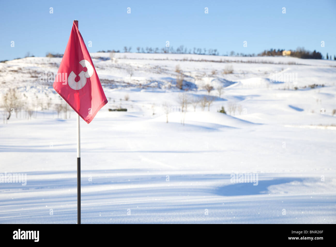 A snow covered golf course Stock Photo - Alamy