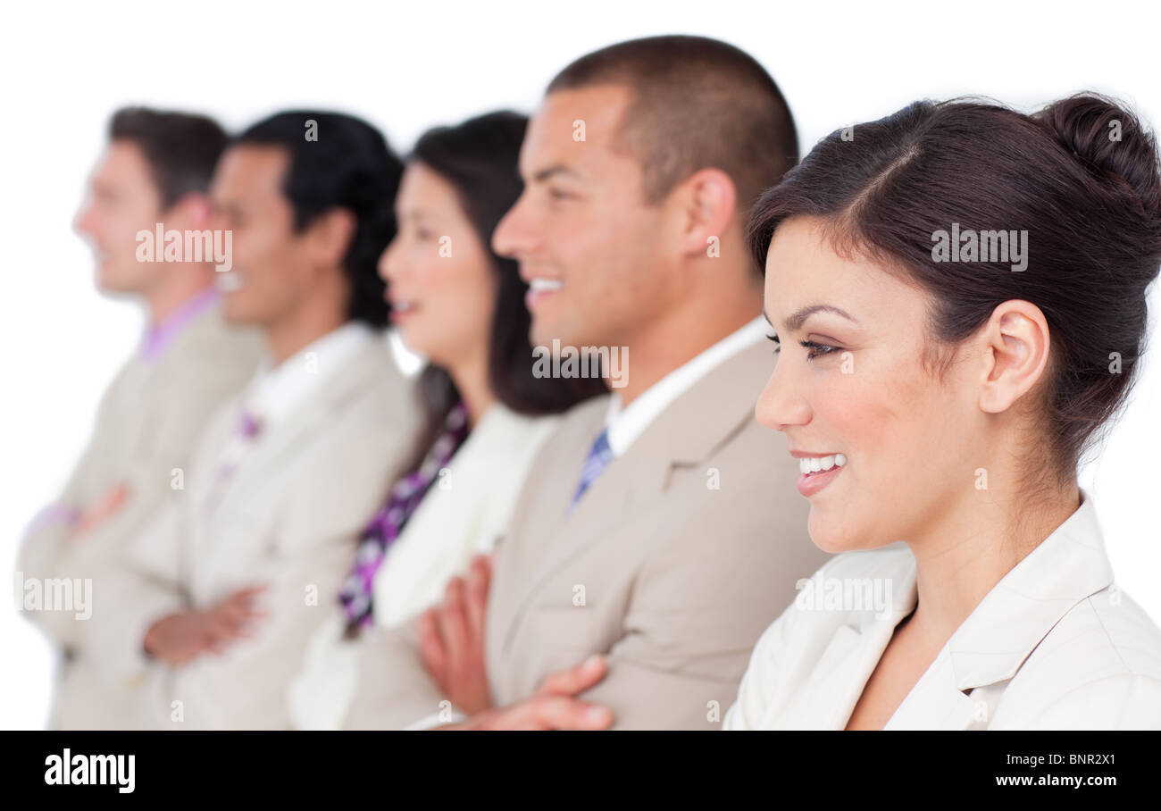 Business team standing in a line Stock Photo - Alamy