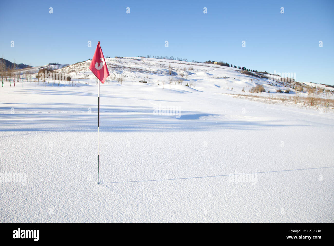 A Snow Covered Golf Course Stock Photo - Alamy