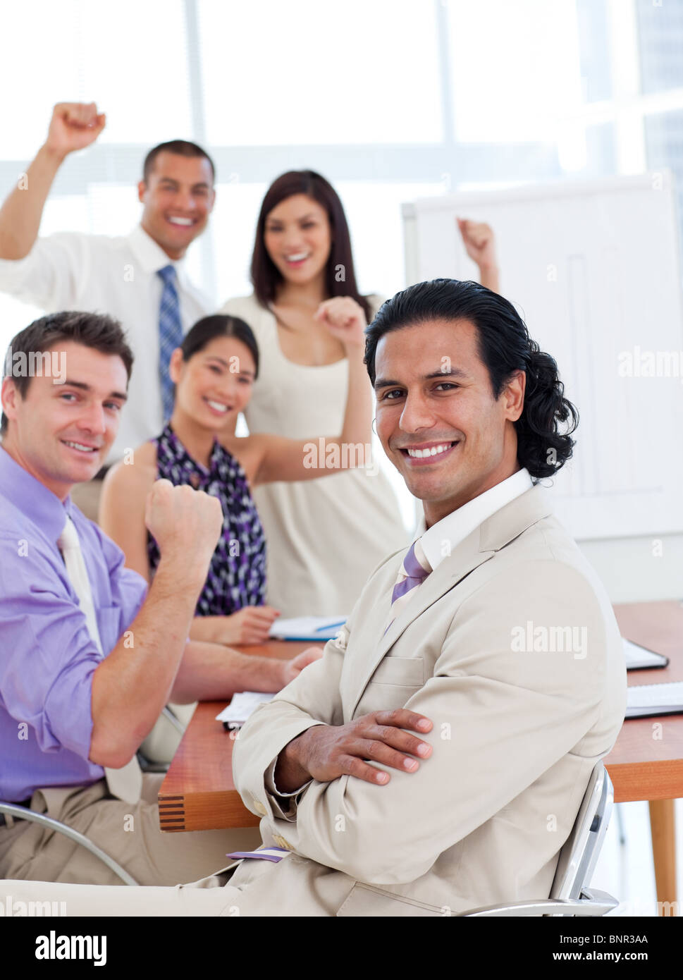 International business team celebrating a success Stock Photo - Alamy