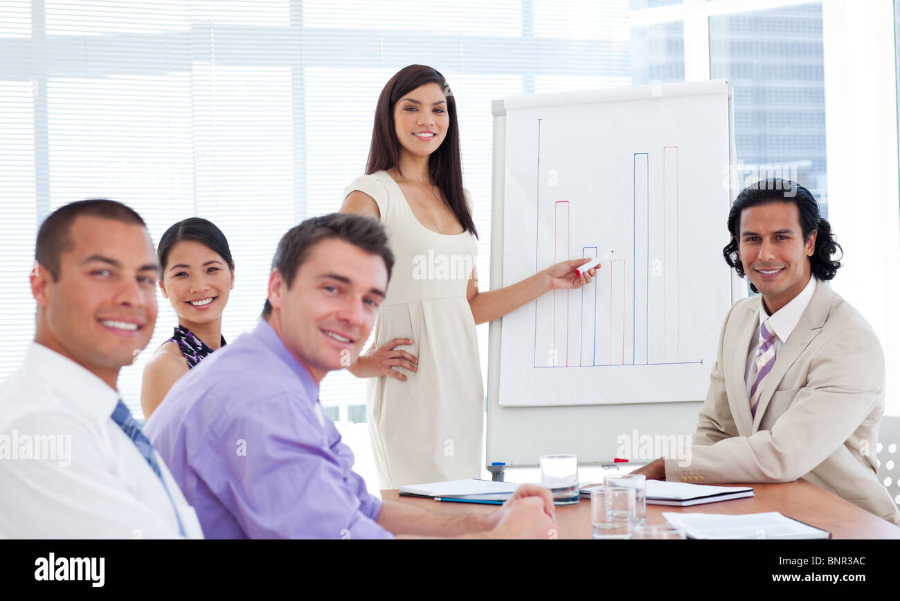 Elegant businesswoman giving a presentation Stock Photo - Alamy