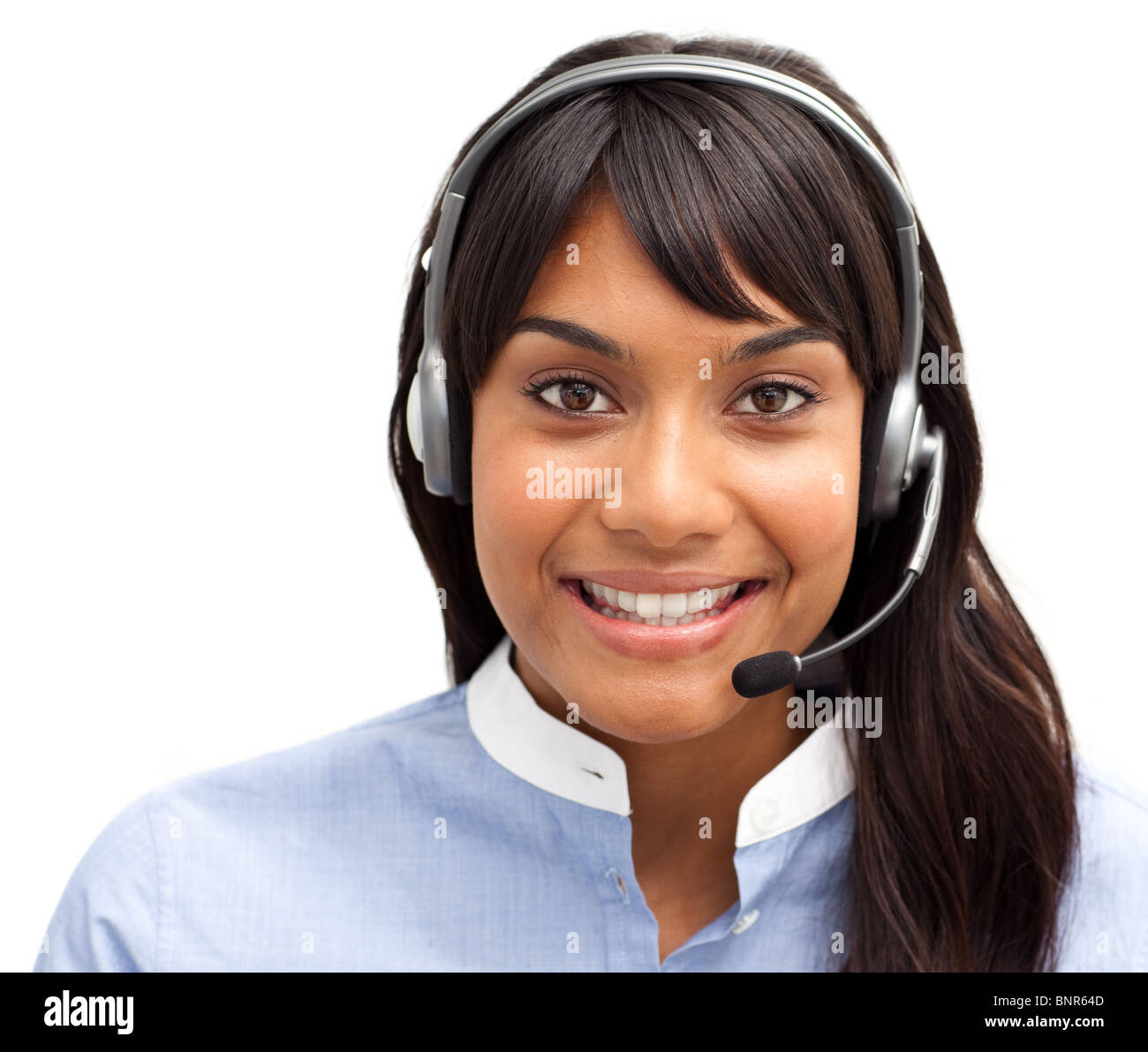 Female customer service representative Stock Photo - Alamy
