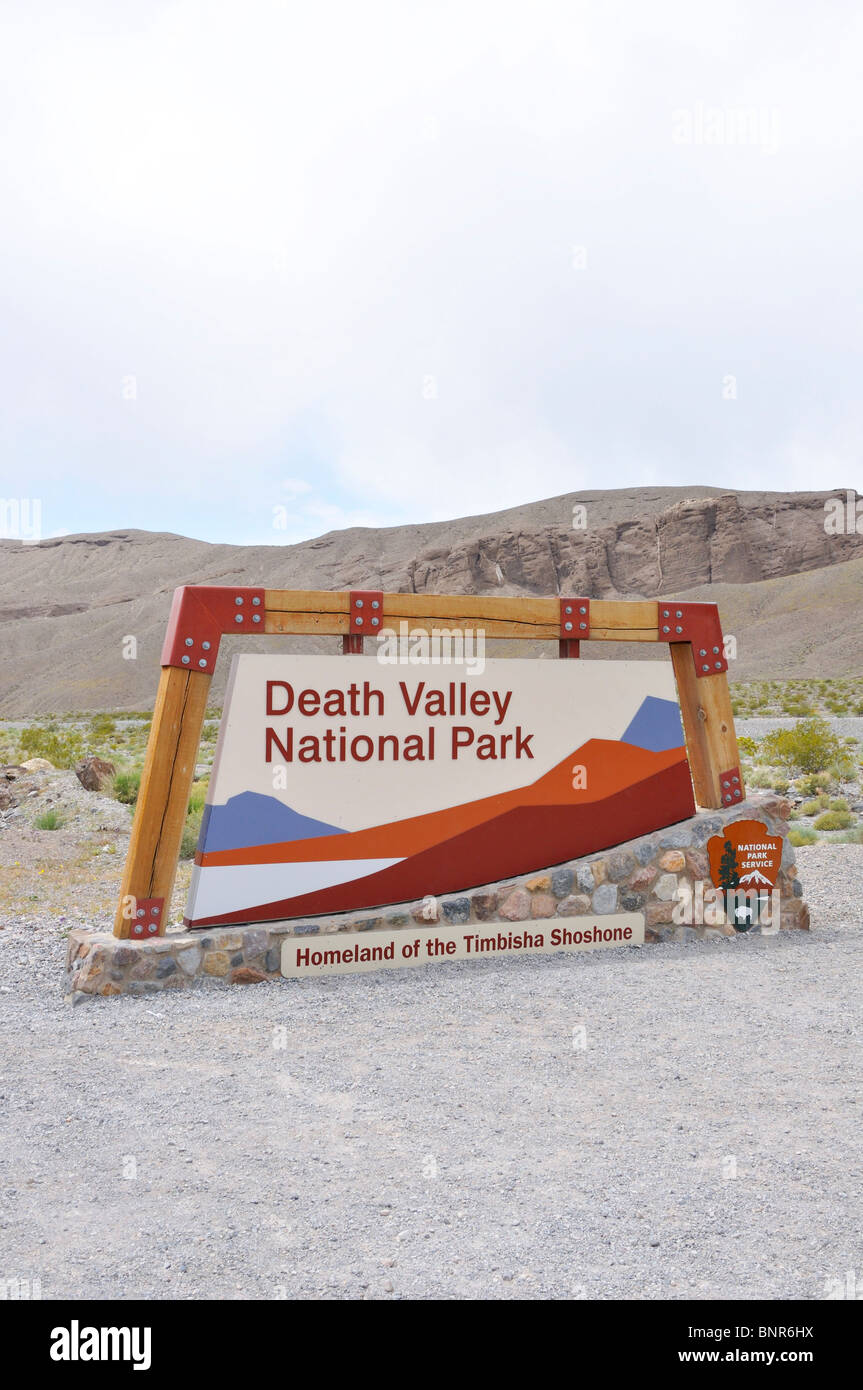 Death valley entrance entry sign national park california hi-res stock ...