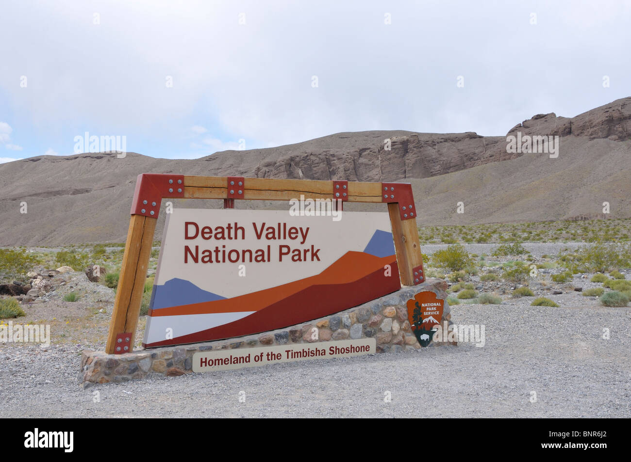 Death Valley National Park entrance sign, California, USA Stock Photo ...