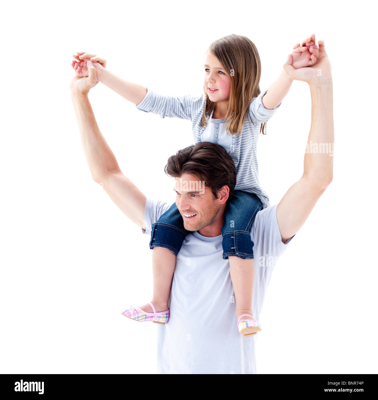 Charming father giving his daughter piggyback ride Stock Photo - Alamy